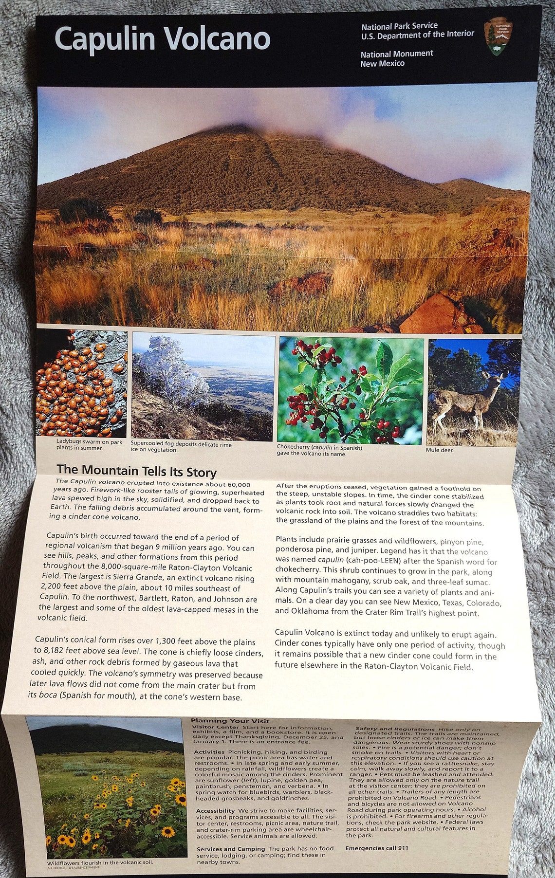 Capulin Volcano National Monument Official NPS Guide Map Brochure ...