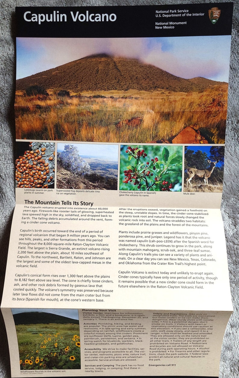 Capulin Volcano National Monument Official NPS Guide Map Brochure ...