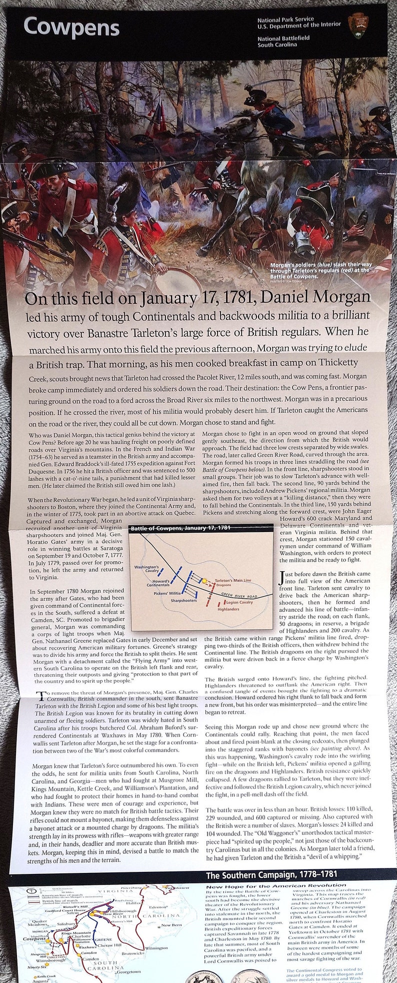 Official NPS Map Cowpens National Battlefield Brochure National Parks ...