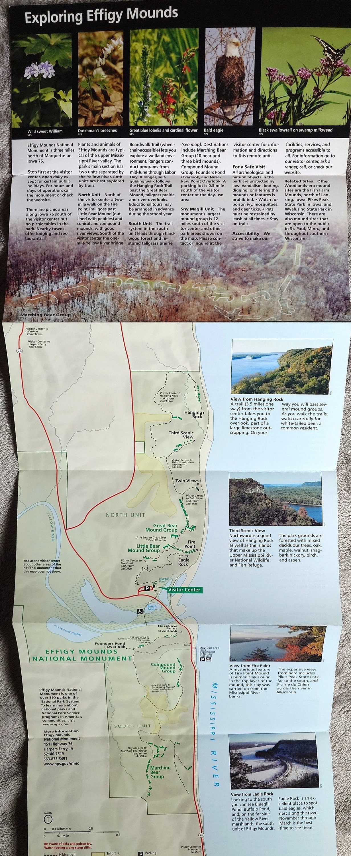 Effigy Mounds National Monument NPS Map Brochure National Parks America ...