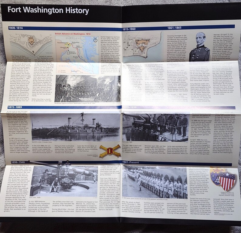 Fort Washington Park Official NPS Guide Map Brochure National Parks ...