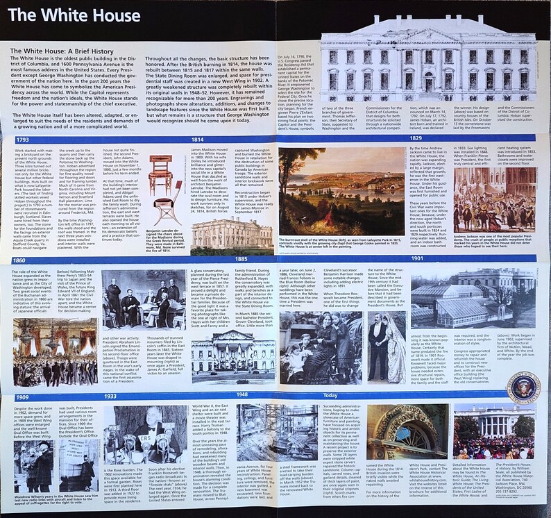 White House and President's Park Official NPS Guide Map Brochure ...