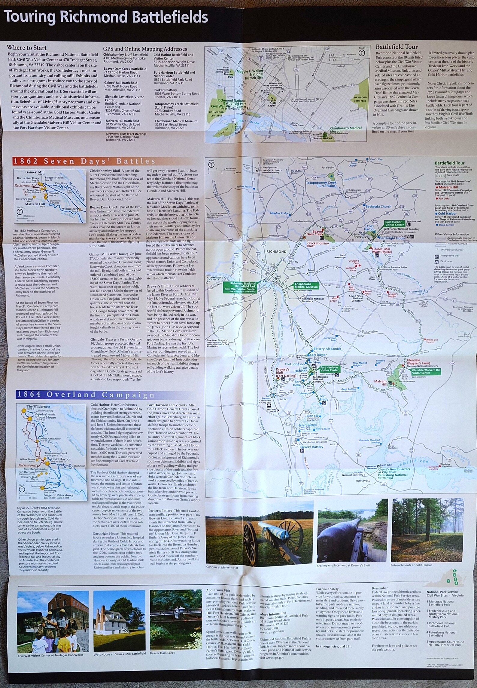Richmond National Battlefield Park Official NPS Guide Map Brochure ...