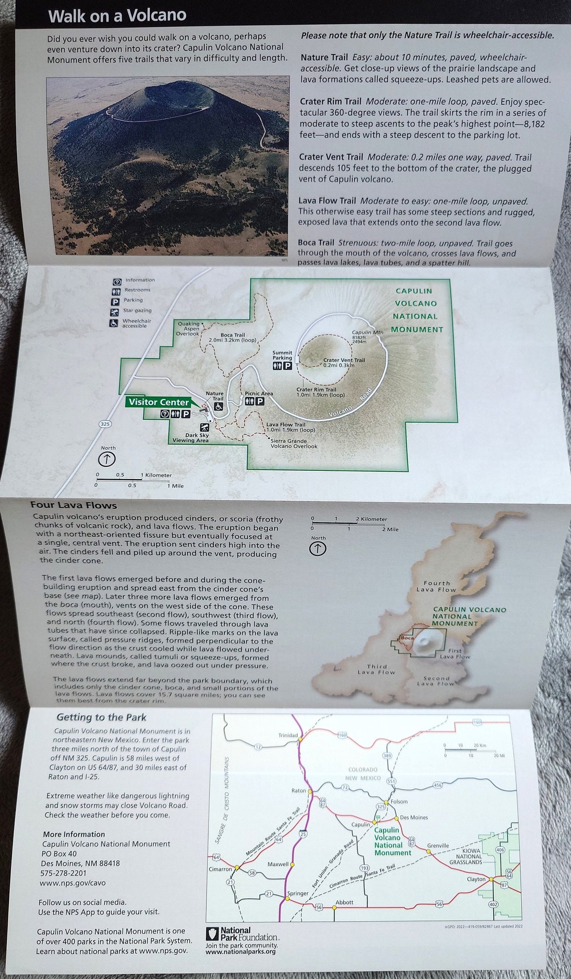 Capulin Volcano National Monument Official NPS Guide Map Brochure ...