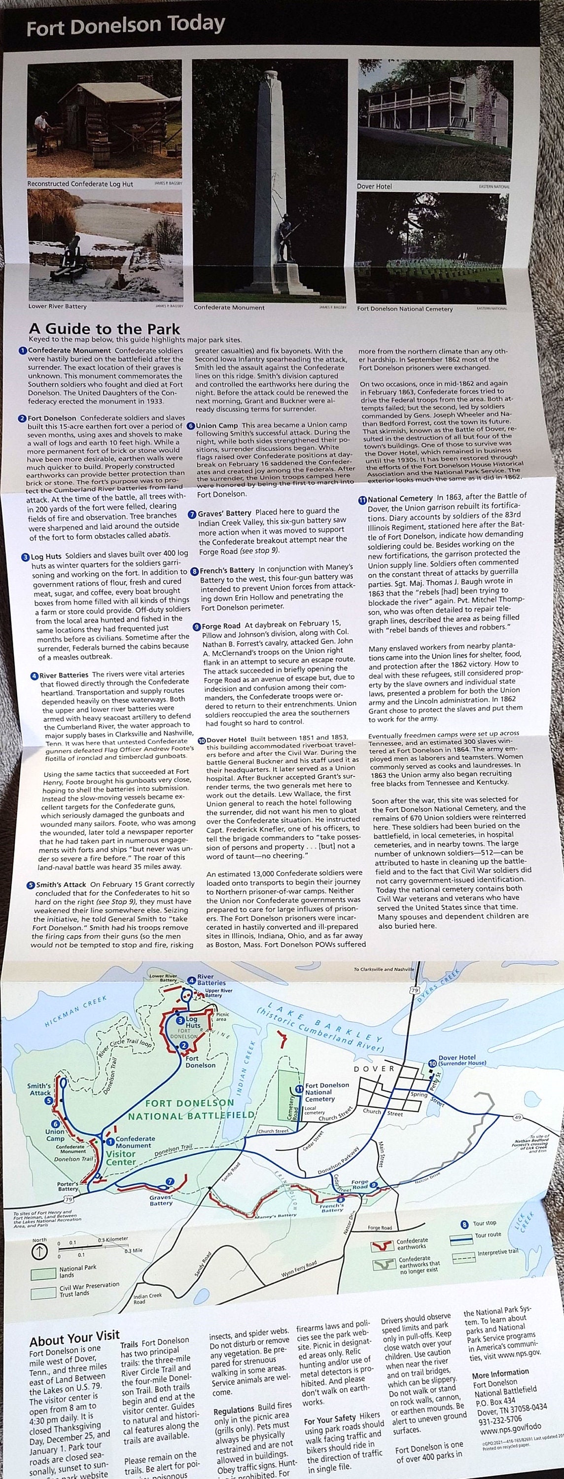 Fort Donelson National Battlefield Official NPS Guide Map Brochure ...