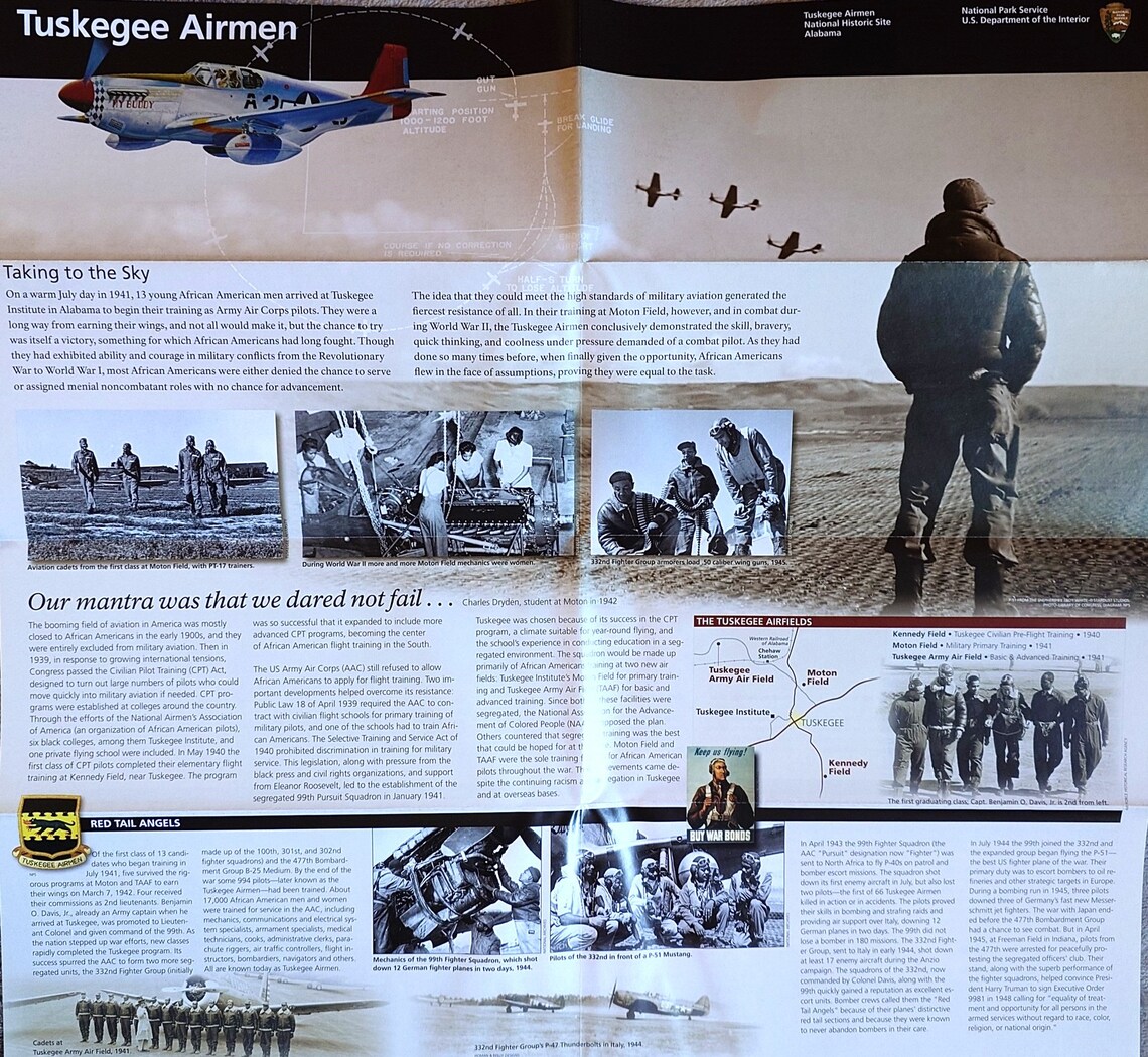 Tuskegee Airmen National Historic Site Official NPS Guide Map Brochure ...