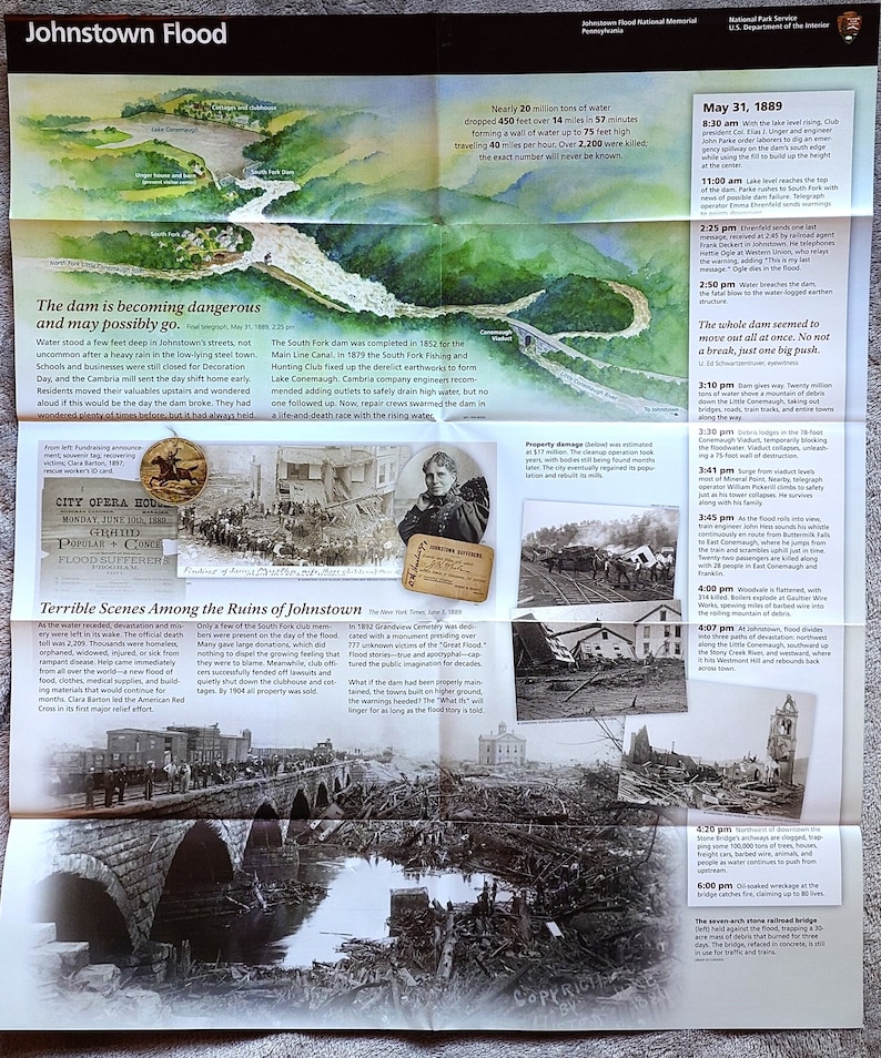 Johnstown Flood National Memorial Official NPS Guide Map Brochure ...