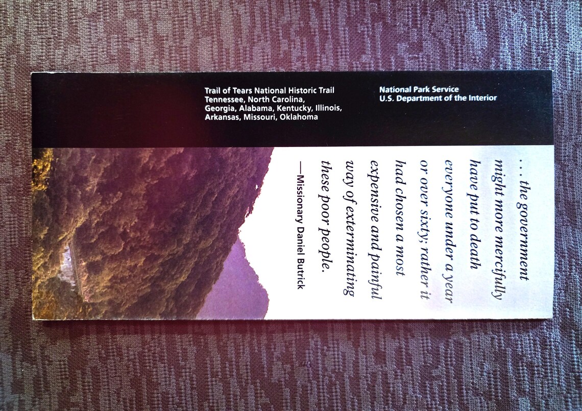 Trail of Tears National Historic Trail Official NPS Guide Map Brochure ...