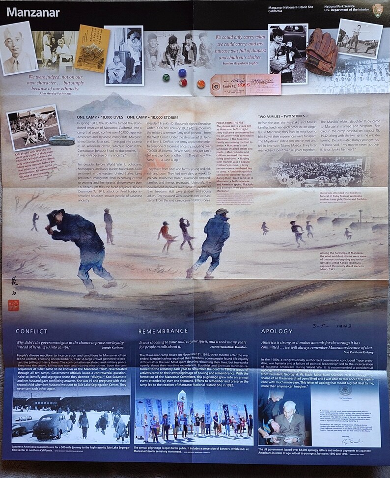 Manzanar National Historic Site Official NPS Guide Map Brochure ...