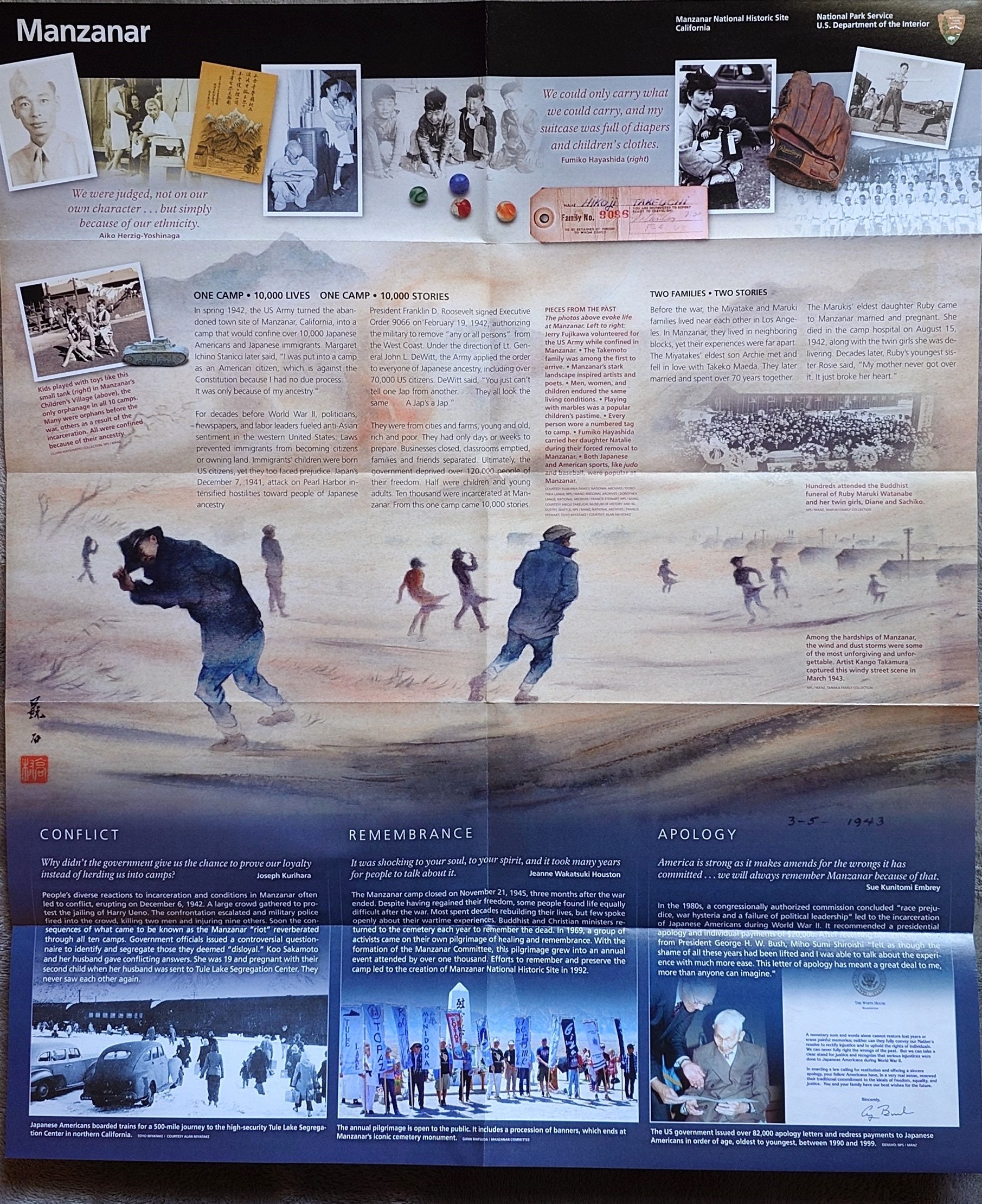 Manzanar National Historic Site Official NPS Guide Map Brochure ...