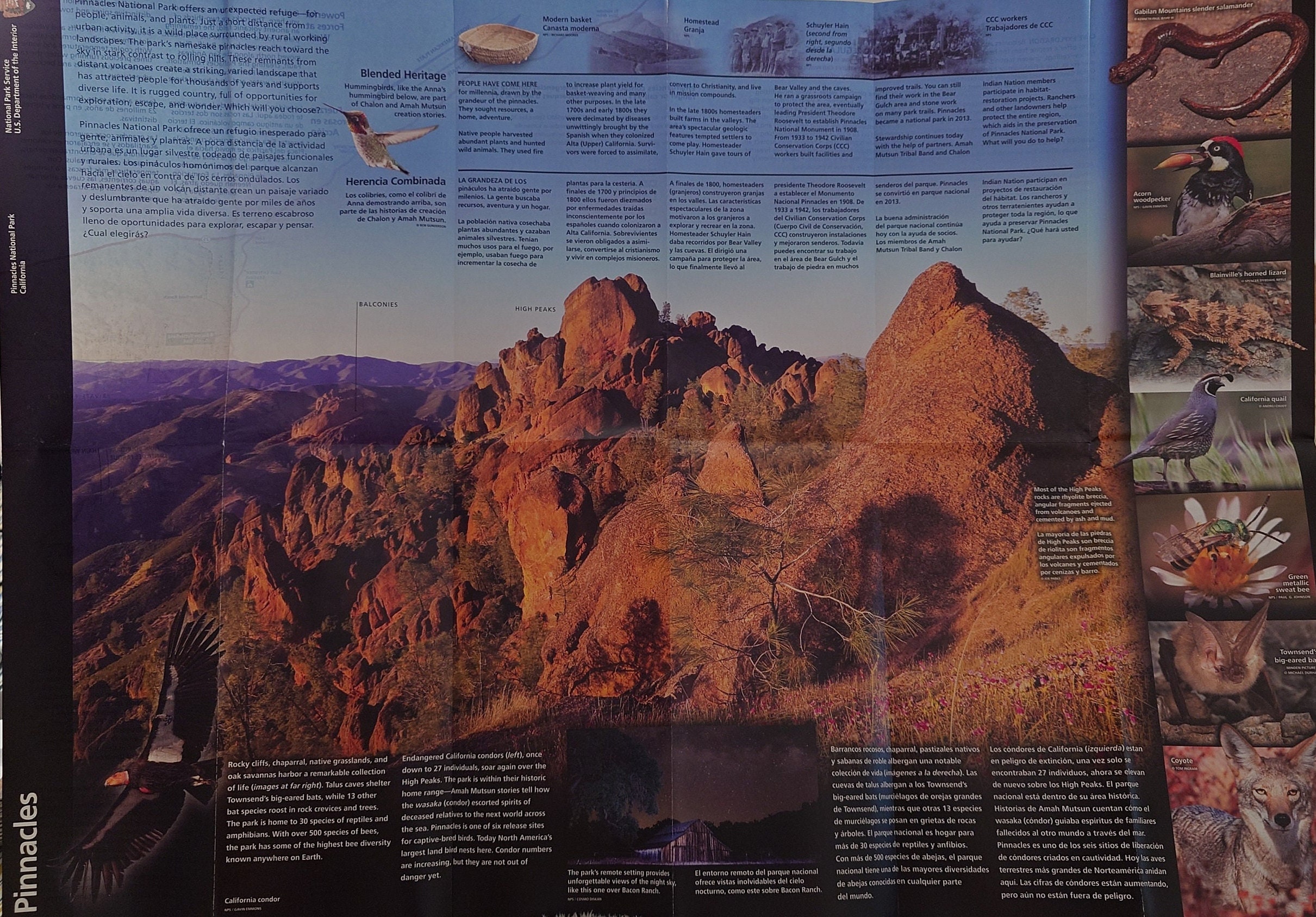 Pinnacles National Park Official NPS Map Guide Brochure National Parks ...