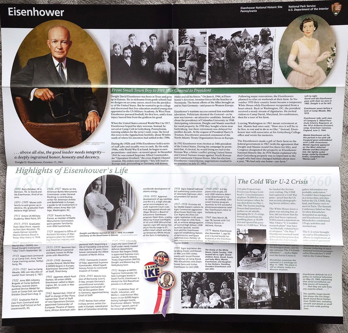 Eisenhower National Historic Site Official NPS Guide Map Brochure ...