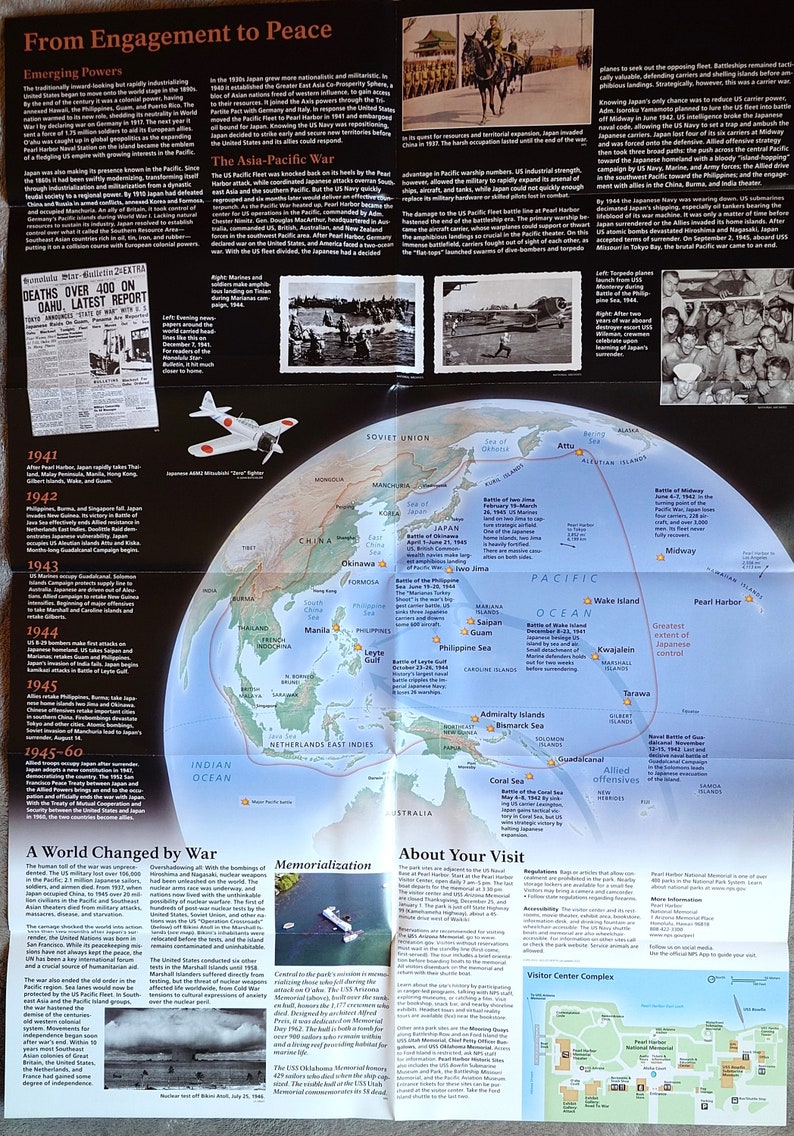 Pearl Harbor National Memorial Official NPS Guide Map Brochure National ...