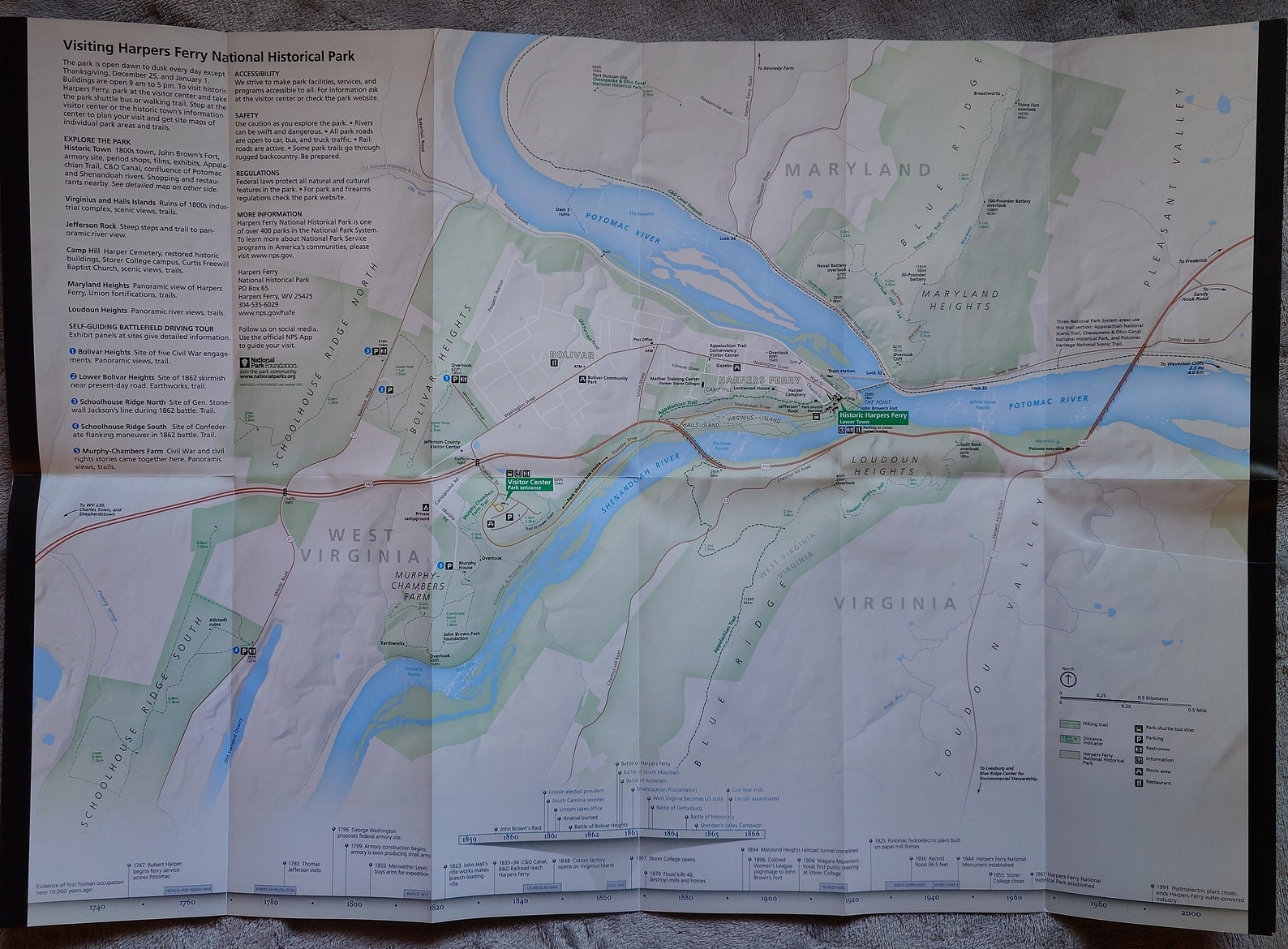 Harpers Ferry National Historical Park Official NPS Guide Map Brochure ...