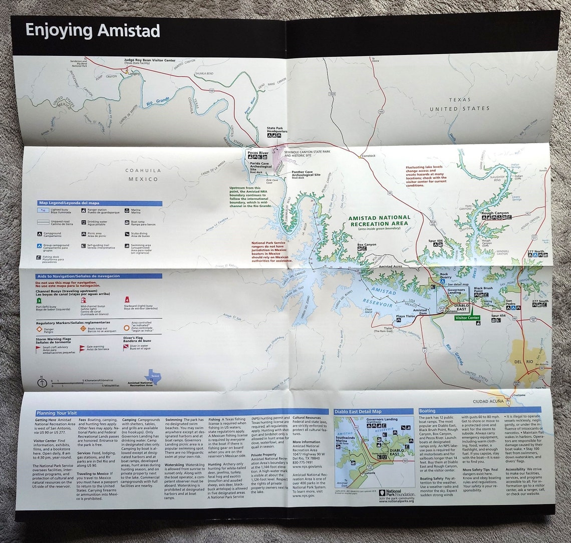 Amistad National Recreation Area Official NPS Guide Map Brochure ...
