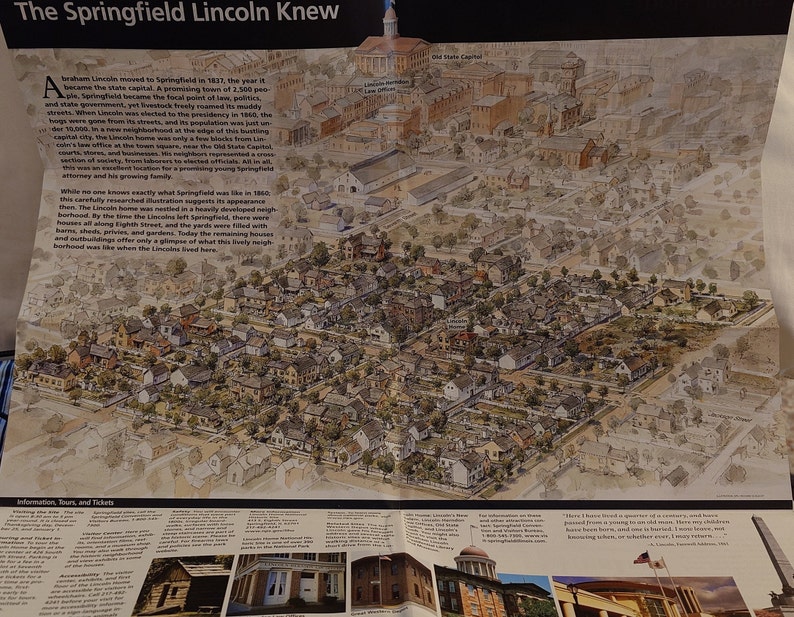 Lincoln Home National Historic Site Official NPS Map Guide Brochure - Etsy