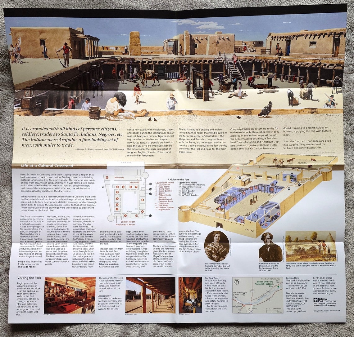 Bent's Old Fort National Historic Site Official NPS Guide Map Brochure ...
