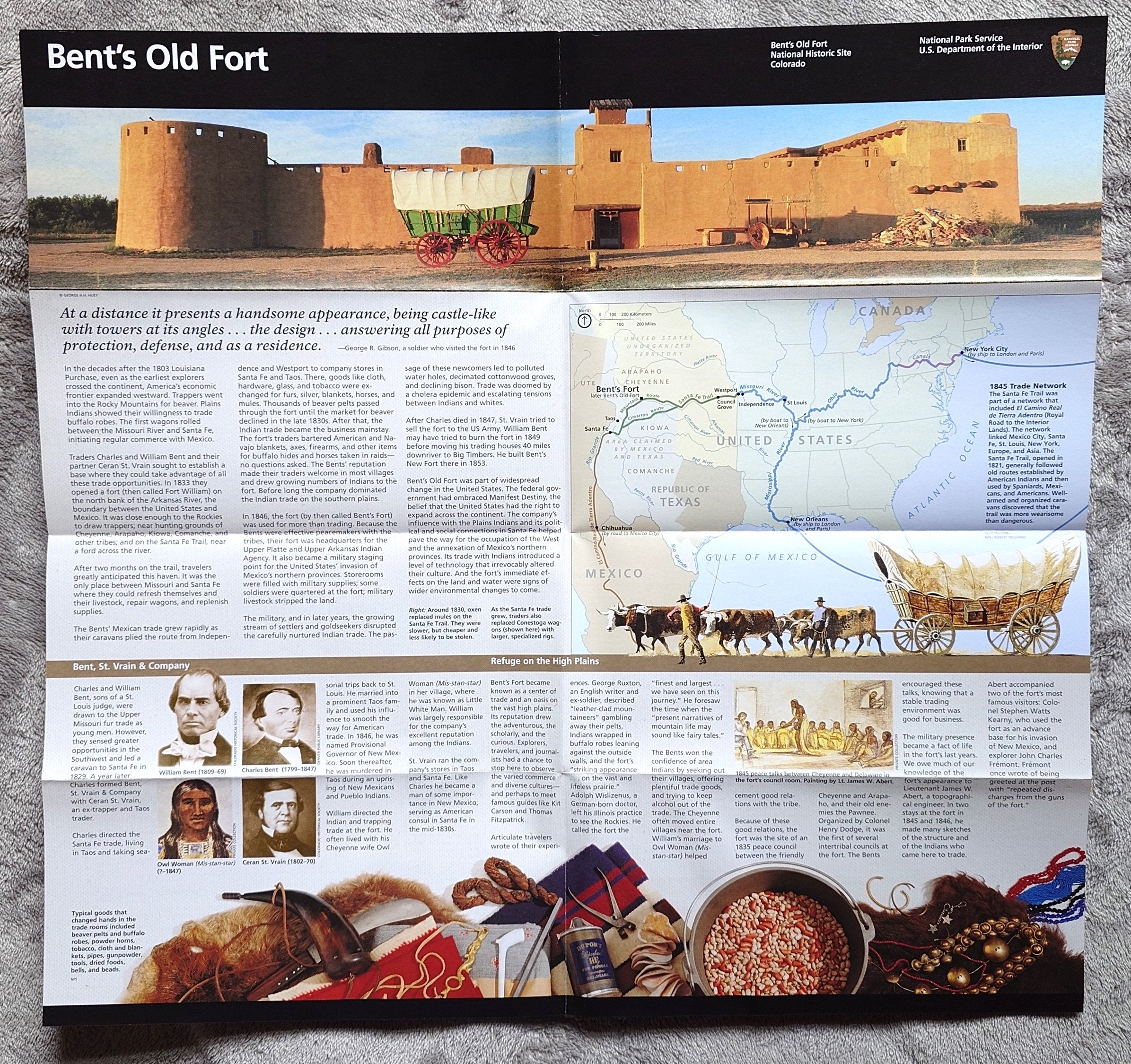 Bent's Old Fort National Historic Site Official NPS Guide Map Brochure ...