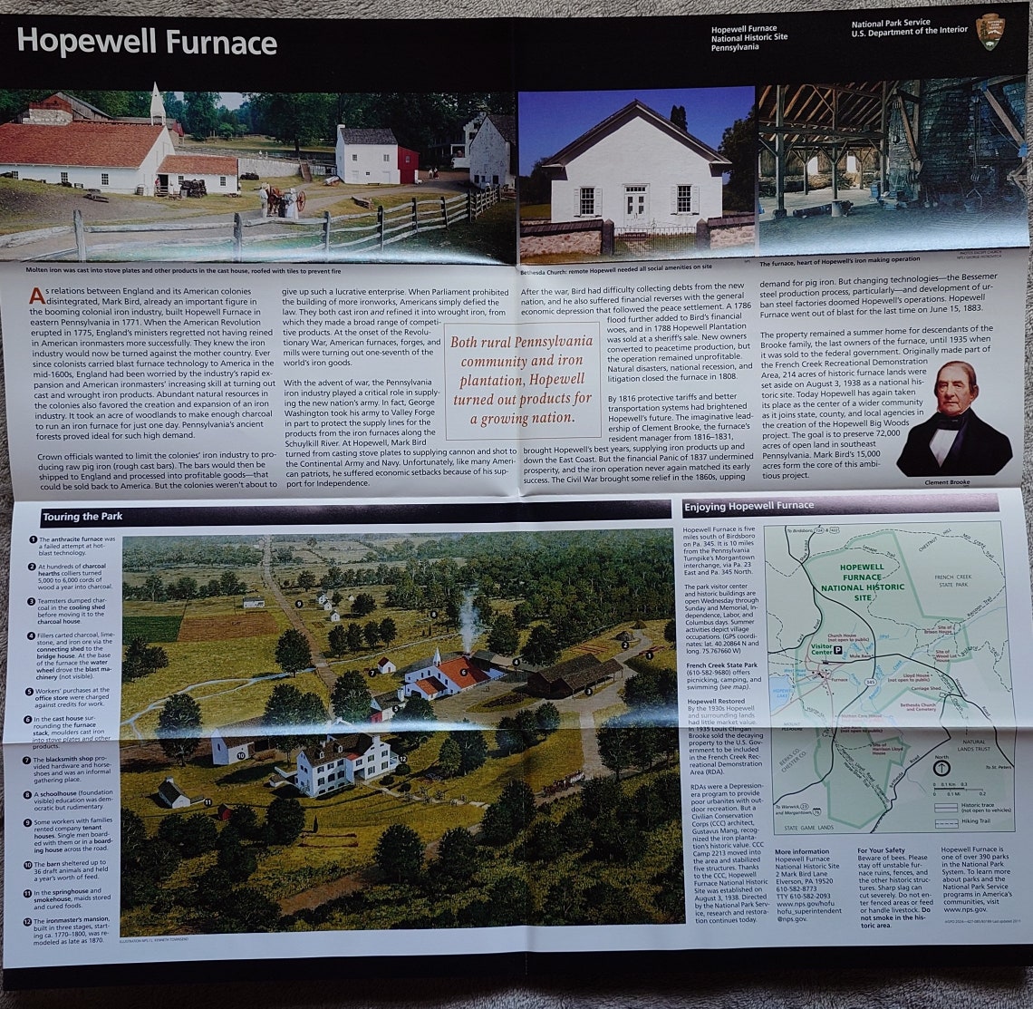 Hopewell Furnace National Historic Site Official NPS Guide Map Brochure ...