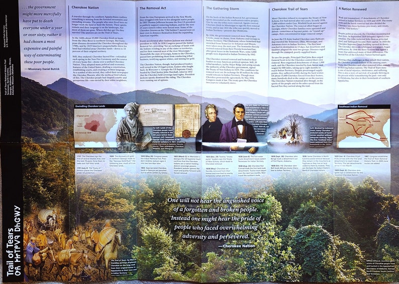 Trail of Tears National Historic Trail Official NPS Guide Map Brochure ...