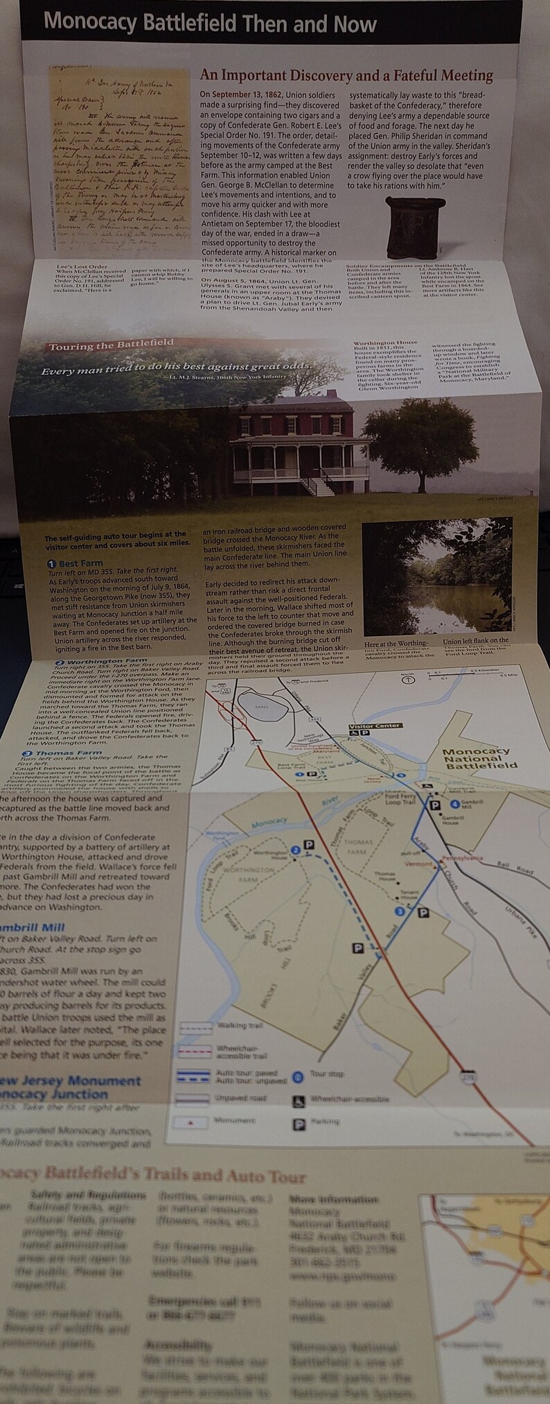 Monocacy National Battlefield Official NPS Map Guide Brochure National ...