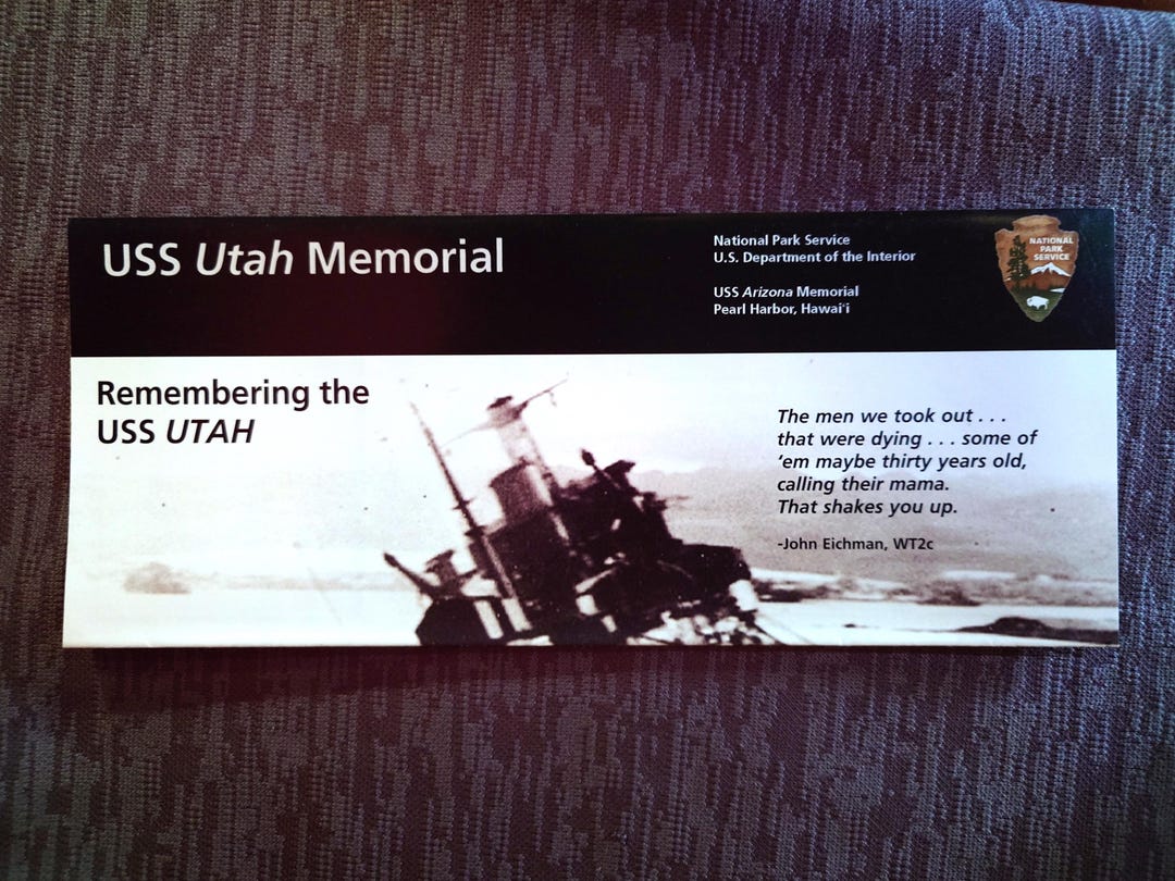 Pearl Harbor National Memorial USS Utah Official NPS Guide Map Brochure ...