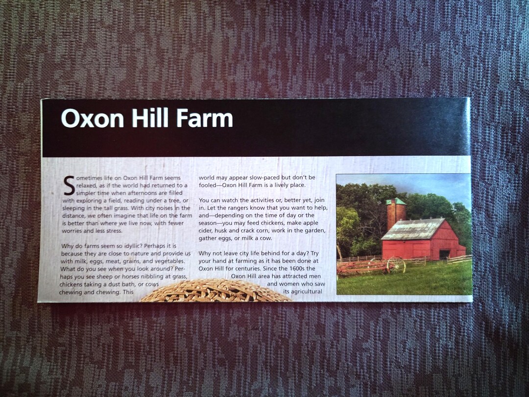 Oxon Hill Farm Oxon Cove Park Official NPS Guide Map Brochure National ...