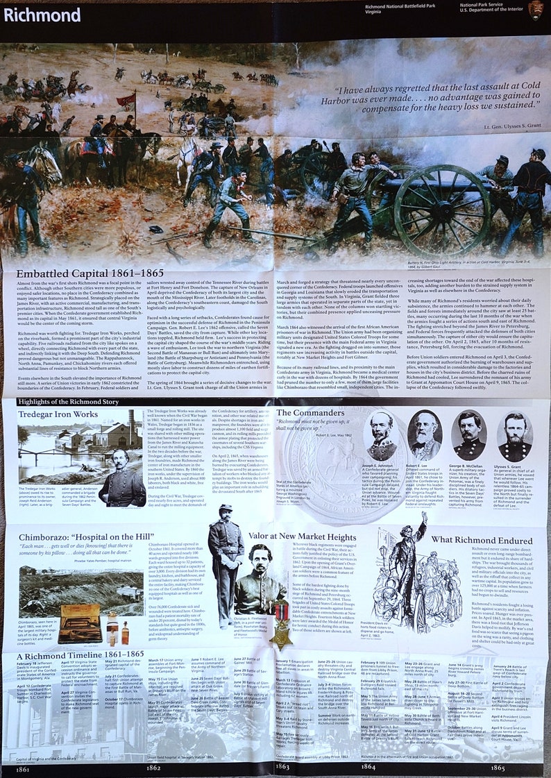 Richmond National Battlefield Park Official NPS Guide Map Brochure ...
