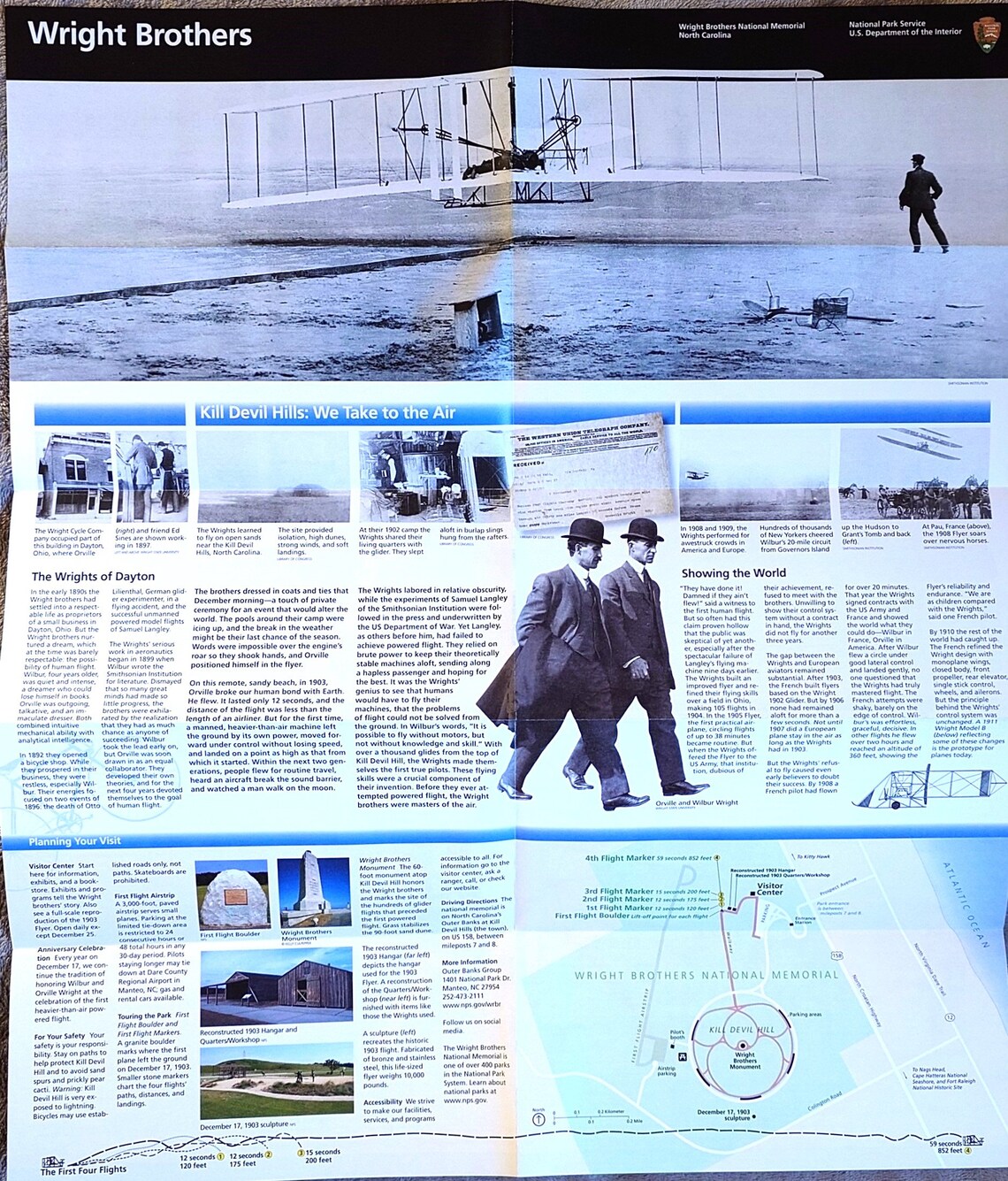 Wright Brothers National Memorial Official NPS Guide Map Brochure ...