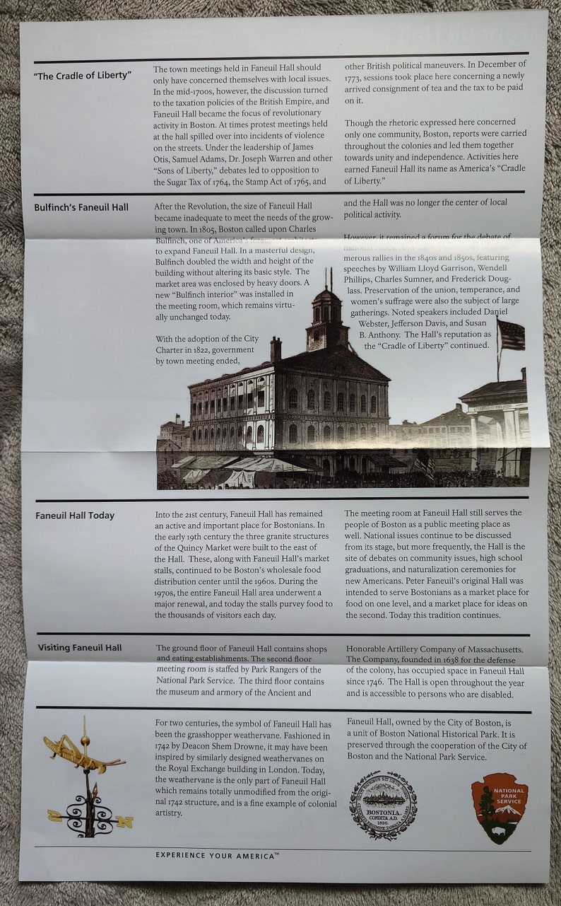 Boston National Historical Park Faneuil Hall Official NPS Guide Map ...