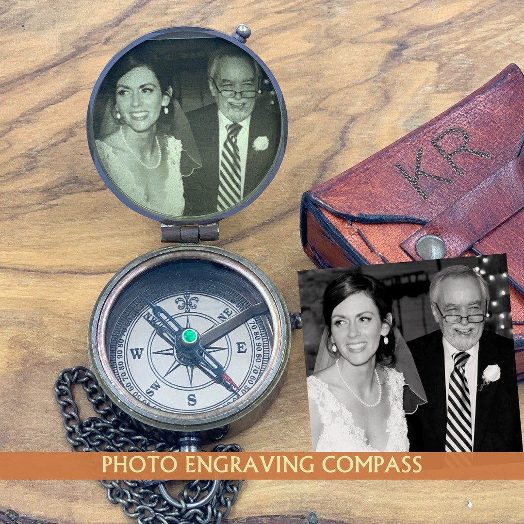 Personalized Compass With Photo Sympathy Gifts for Loss of Father Gifts ...