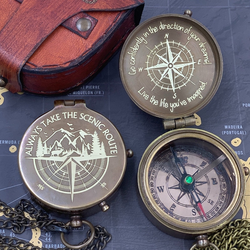 Engraved Compass - Etsy