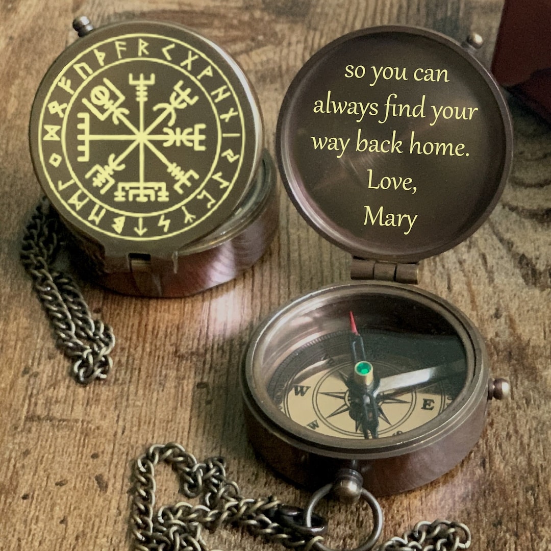 Nordic Compass, Viking Vegvisir, Engraved Compass, Norse Mythology ...