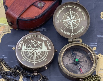 Personalized Brass Compass Anniversary Gifts for Men Brass Compass ...