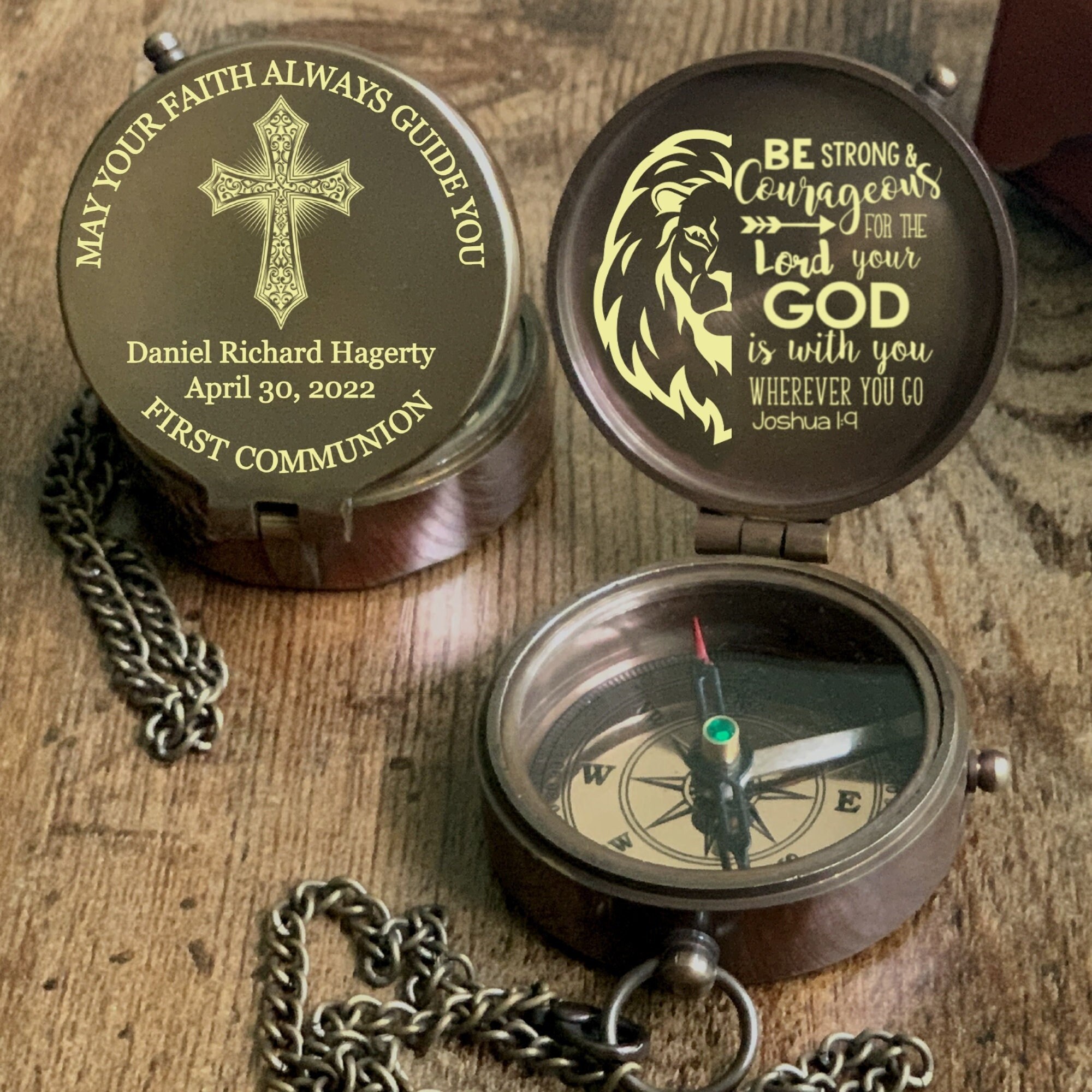 Brass Compass for Religious Gifts Confirmation Gifts Baptism - Etsy