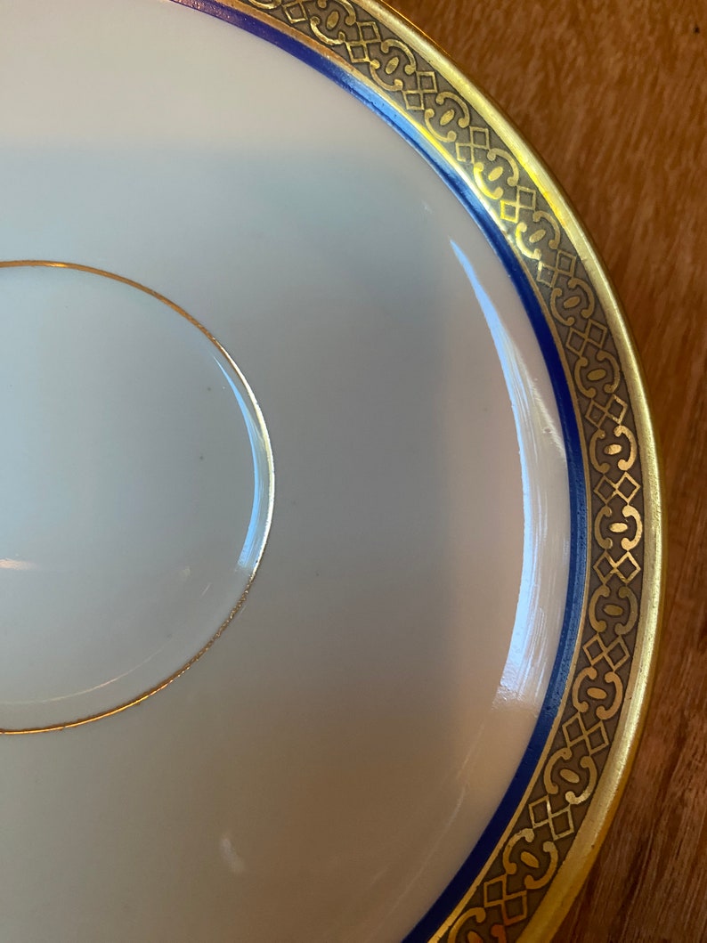 Limoges Elite Works Tea Cup Set: Gold Cobalt Blue China, Cream & Sugar ...
