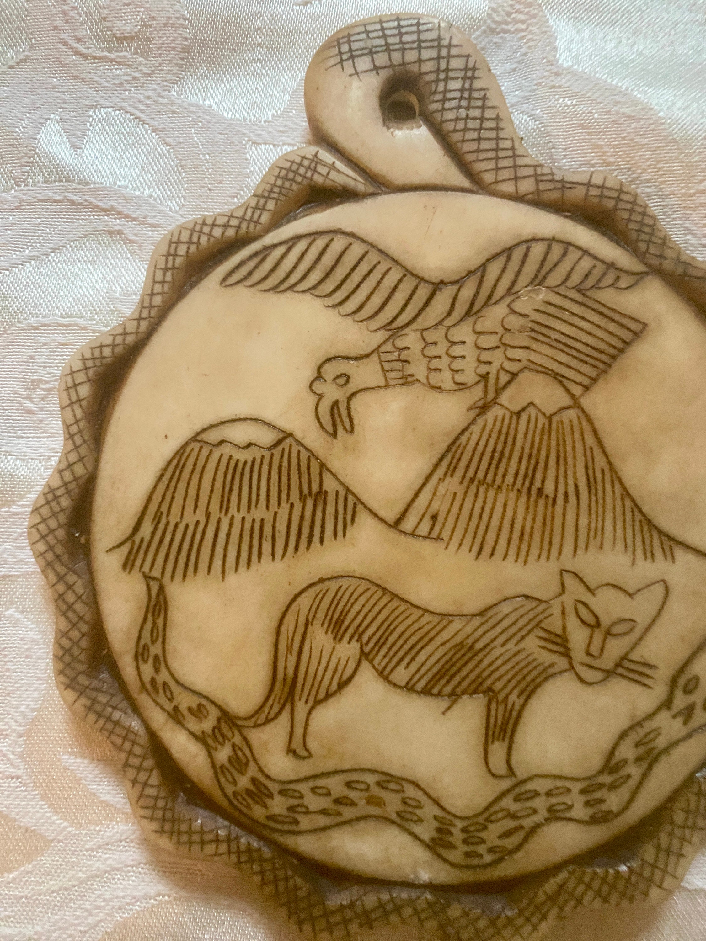 Peruvian Hand Carved Inca Calendar // Caliza Stone // Snake Border ...