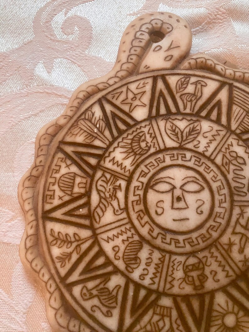 Peruvian Hand Carved Inca Calendar // Caliza Stone // Snake Border ...