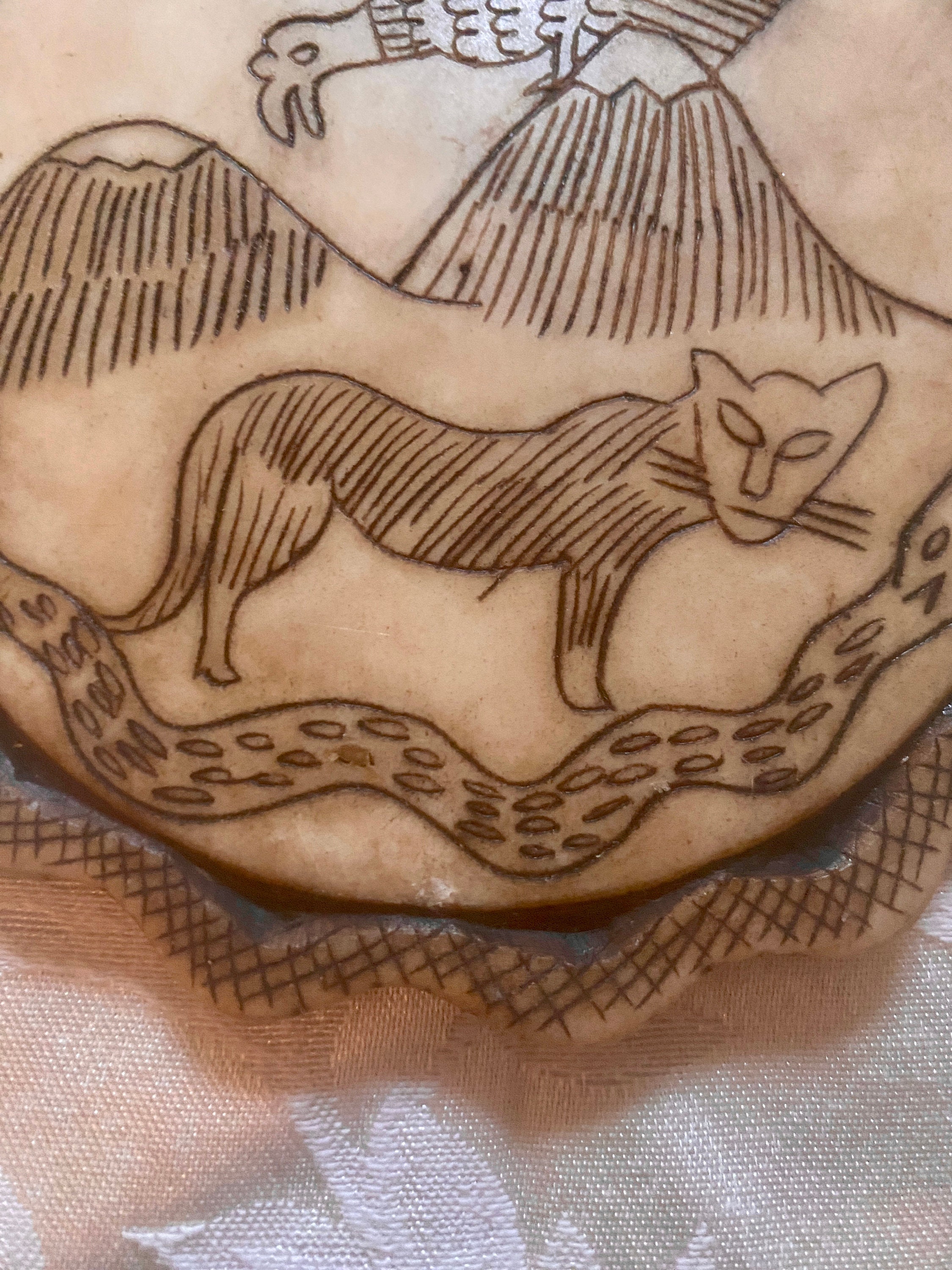 Peruvian Hand Carved Inca Calendar // Caliza Stone // Snake Border ...