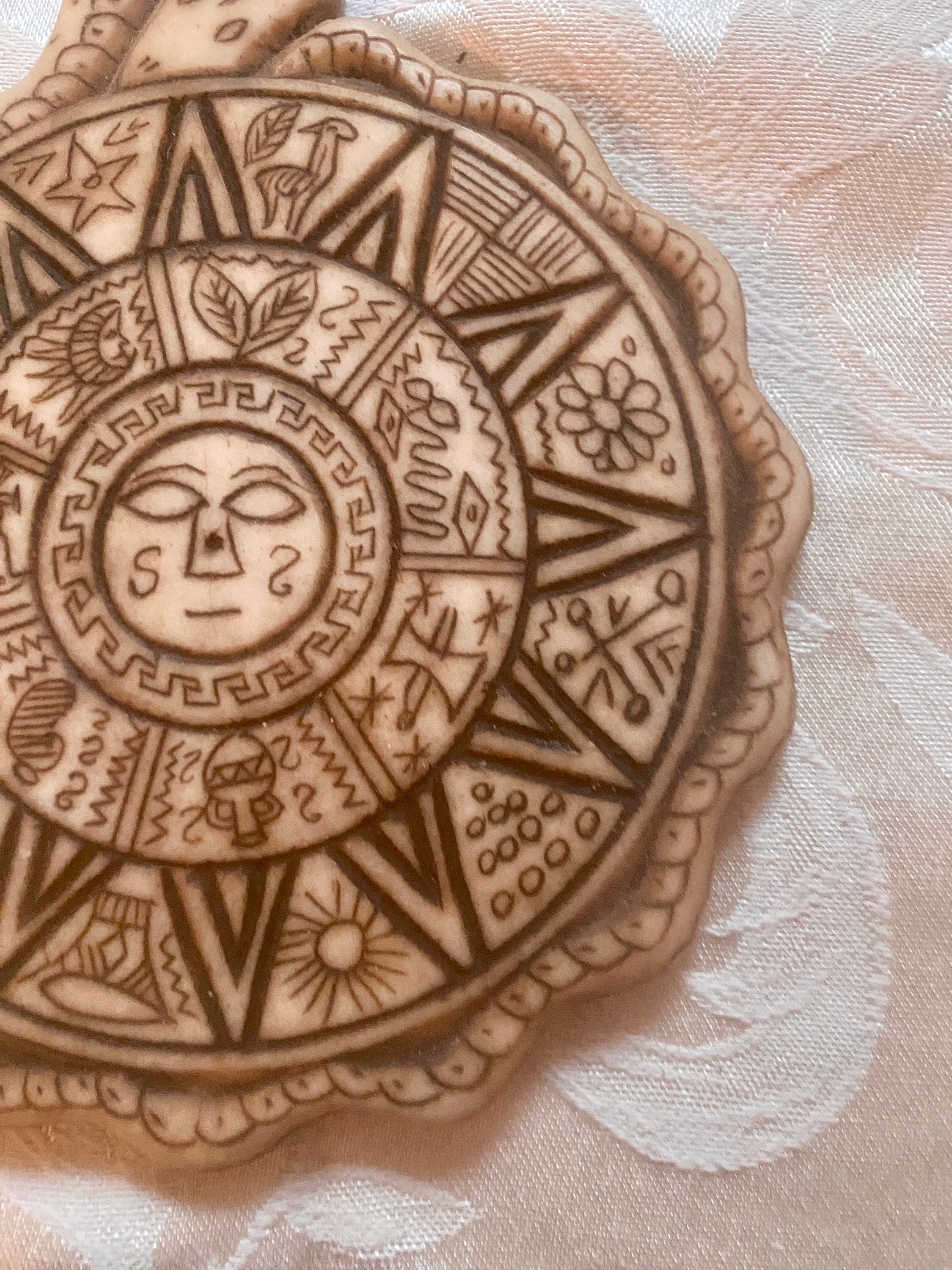 Peruvian Hand Carved Inca Calendar // Caliza Stone // Snake Border ...