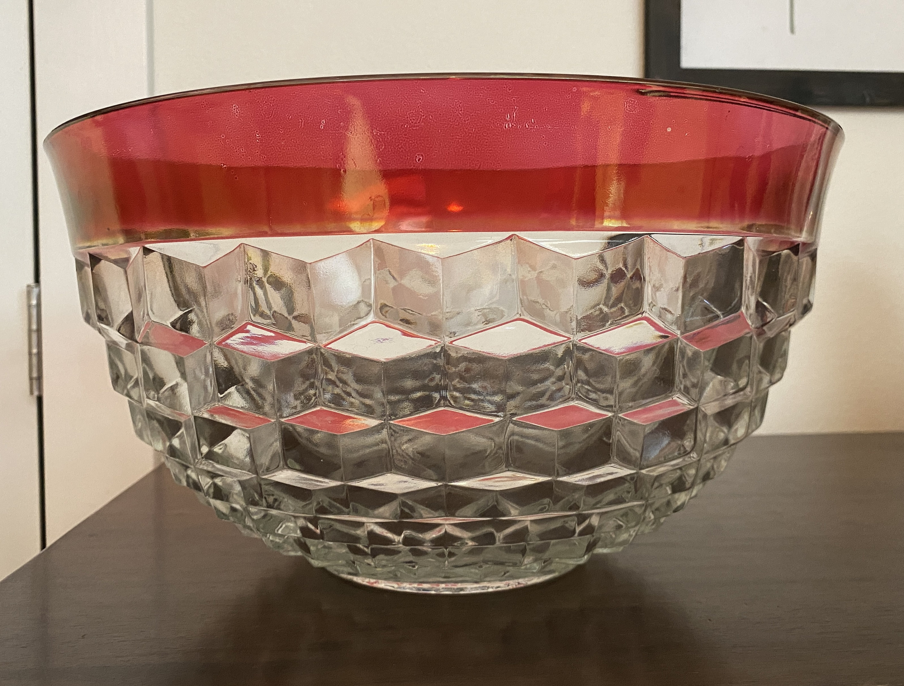 Retro Punch Bowl Set // Whitehall Ruby Flash // Punch Bowl and 12 ...