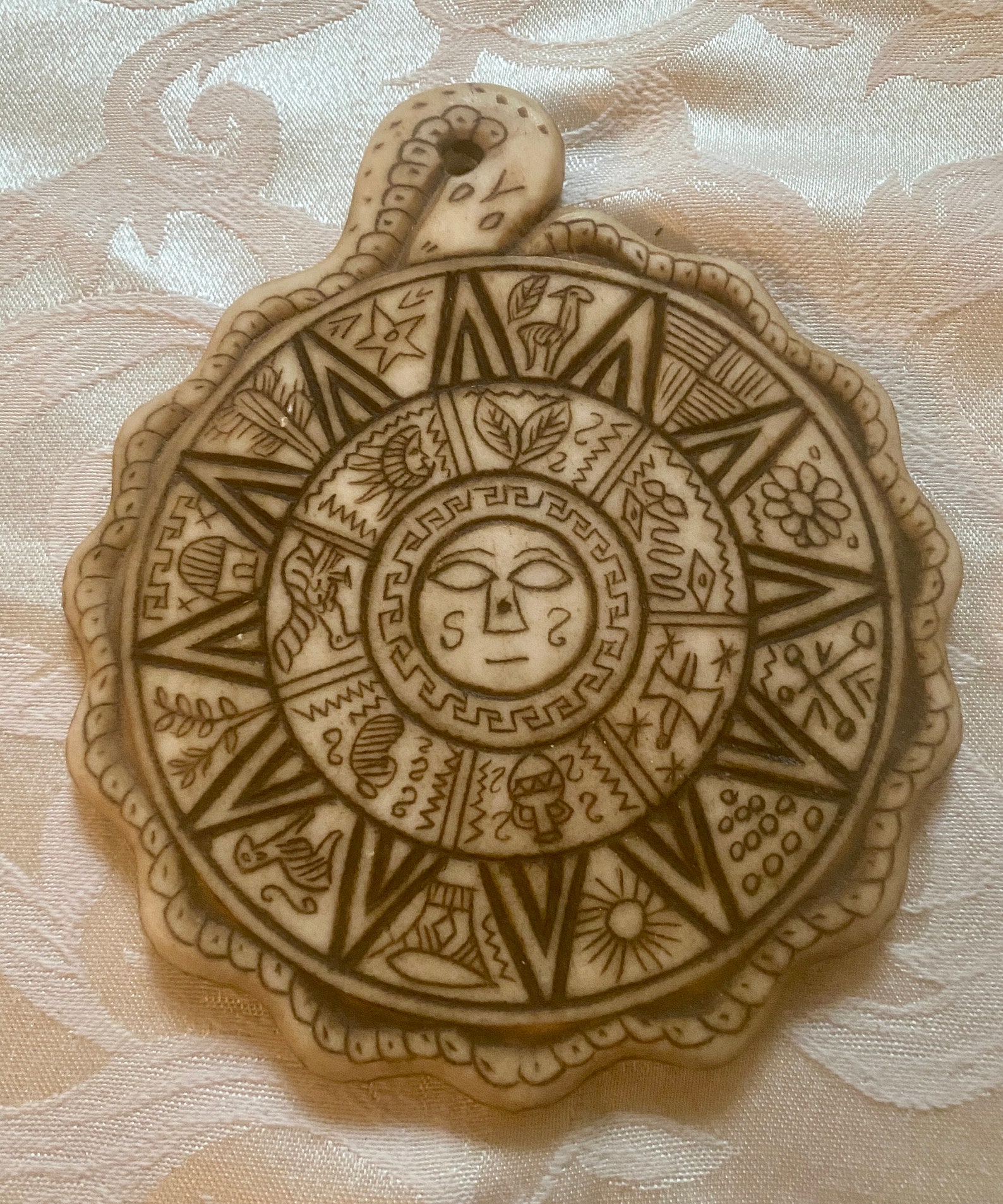 Peruvian Hand Carved Inca Calendar // Caliza Stone // Snake Border ...