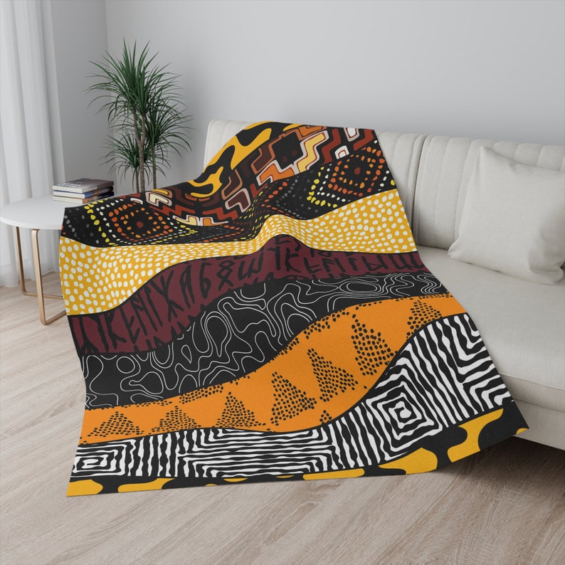 Ankara Print Weighted Sherpa Blanket/afrocentric Bedroom Decor/ Tribal ...