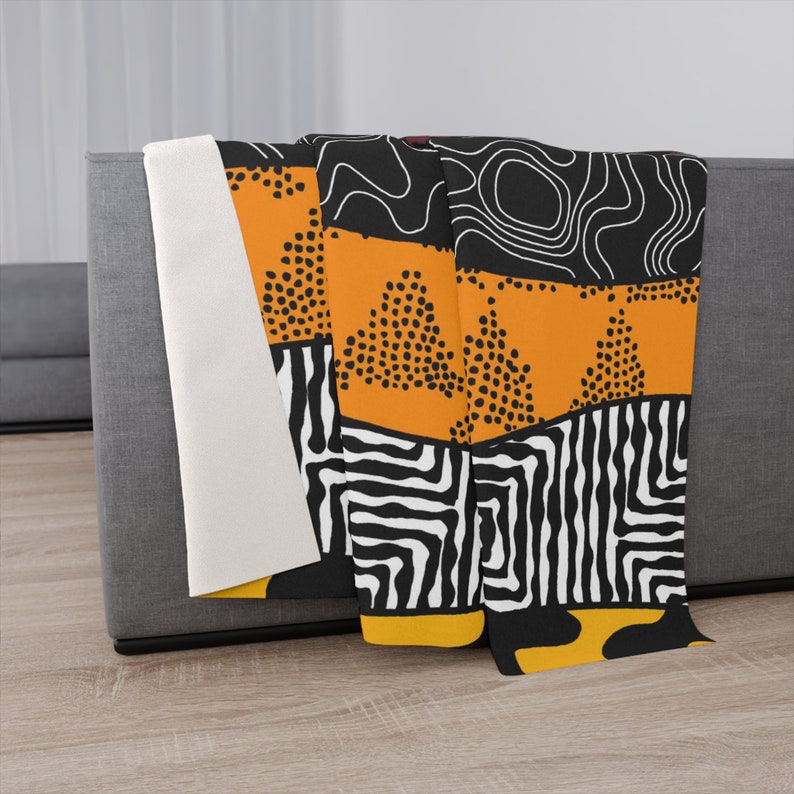 Ankara Print Weighted Sherpa Blanket/afrocentric Bedroom Decor/ Tribal ...