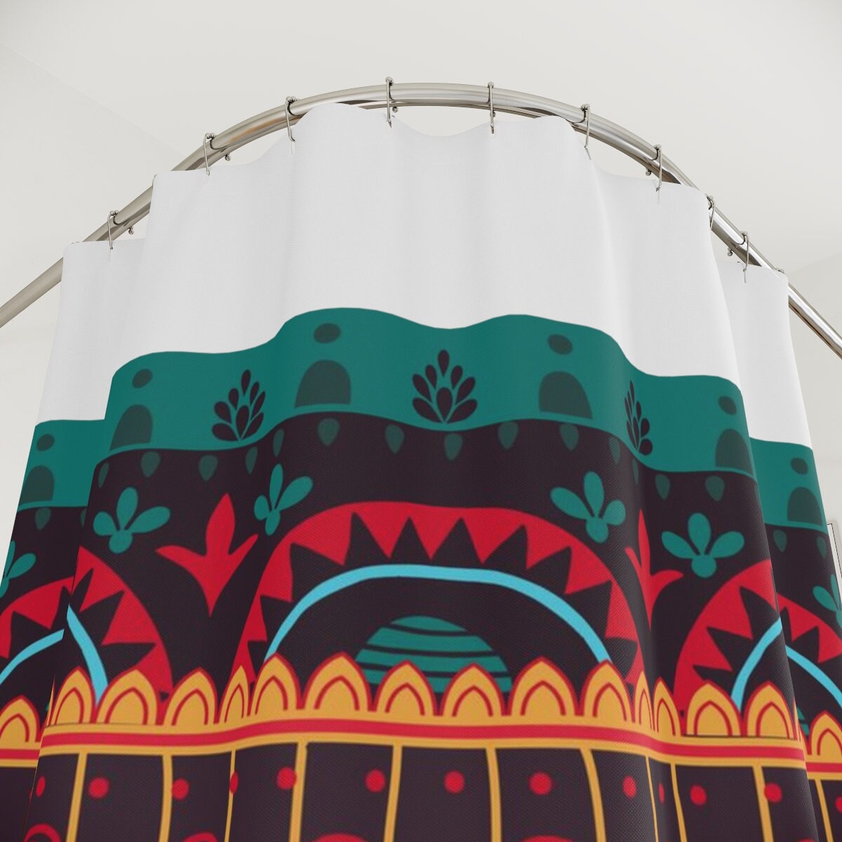 Afrocentric Print Shower Curtain African Pattern Ankara Inspired Bathroom Decor T Idea
