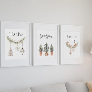 Christmas Print Set of 3, 'tis the Season to Be Jolly, Farmhouse ...