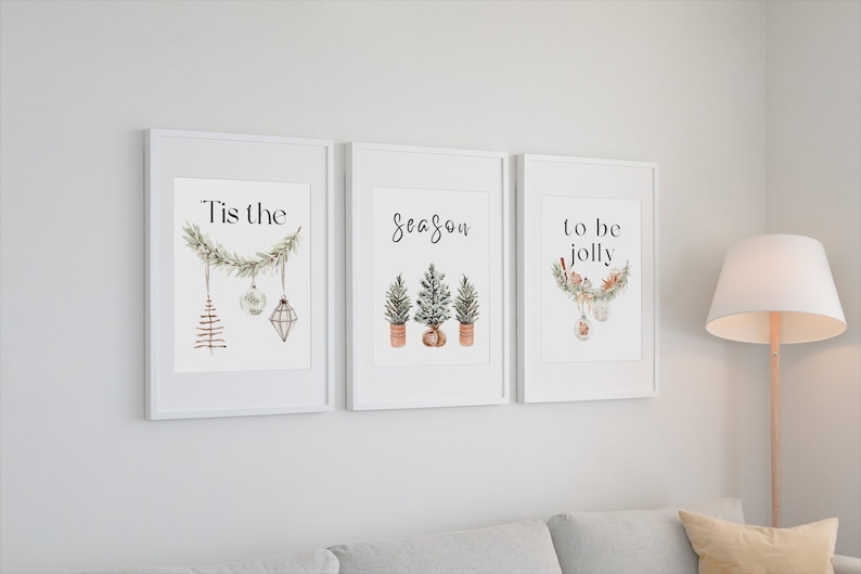 Christmas Print Set of 3, 'tis the Season to Be Jolly, Farmhouse ...