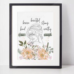 Affirmation Wall Art, Teen Girl Room Decor, Minimalist Wall Art ...