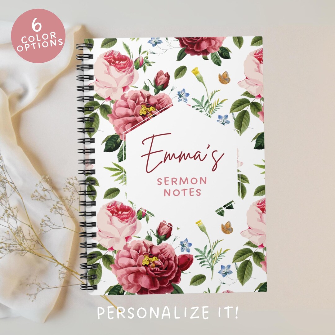 Church Notes Journal, Sermon Notebook, Church Notebook, Sermon Note ...
