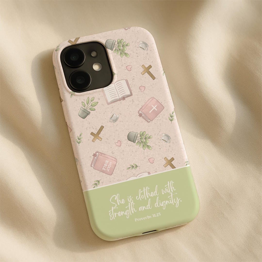 Christian iPhone Case, Proverbs 31 Bible Phone Case, Pink Floral ...